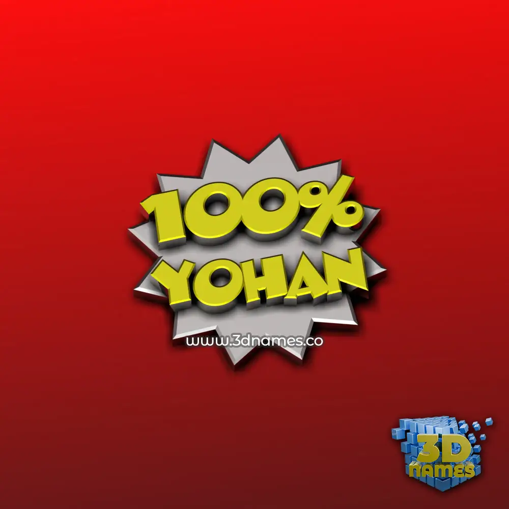 Preview of 100 Percent 3D name for "Yohan"