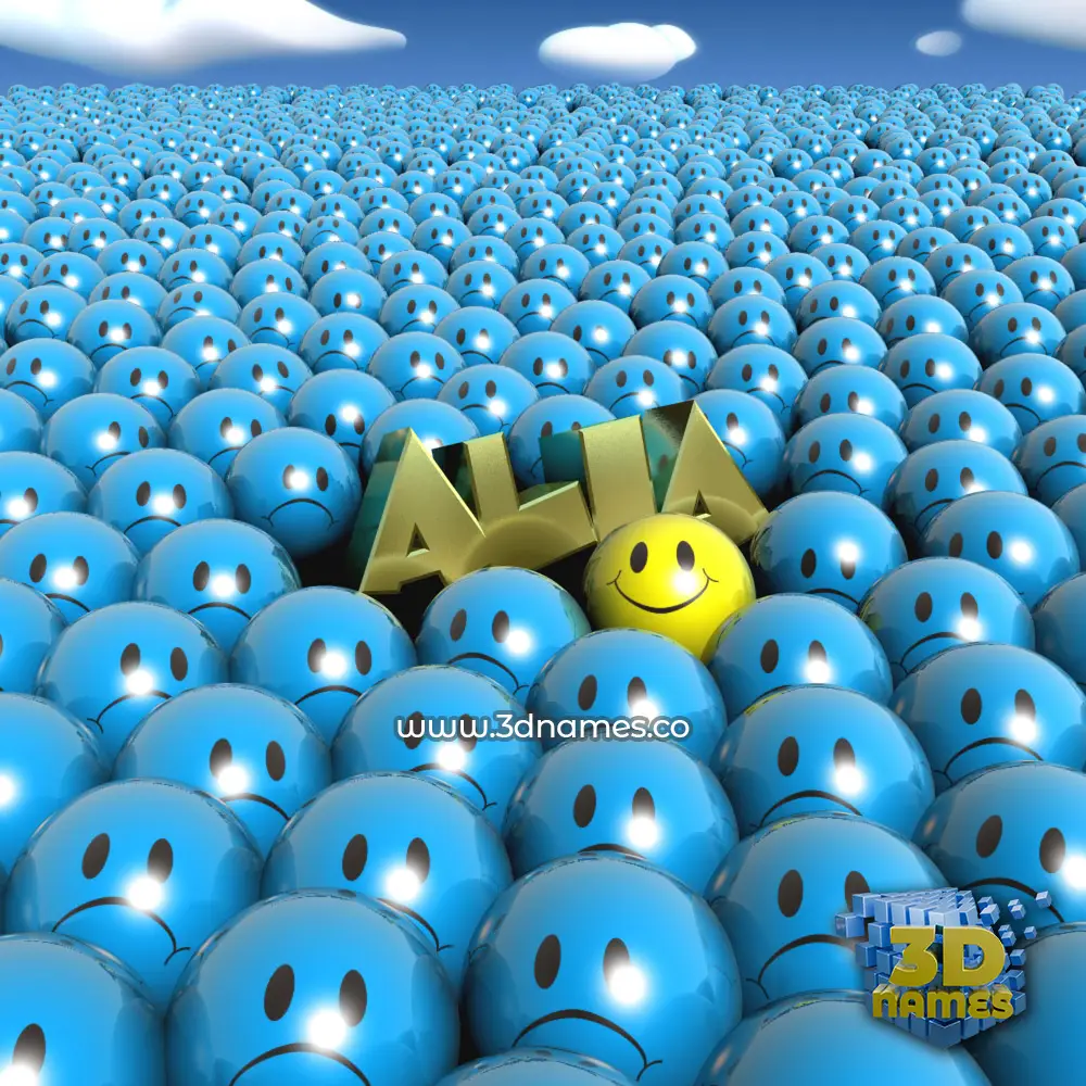 Special Smileys 3D Name Wallpaper for "alia" | Custom Wallpaper | 3D Names