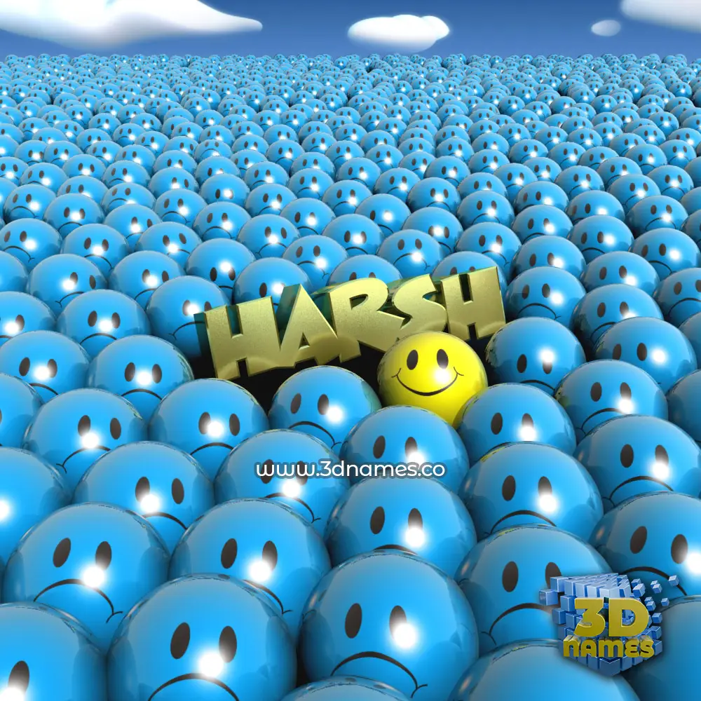 Special Smileys 3D Name Wallpaper for "harsh" | Custom Wallpaper | 3D Names
