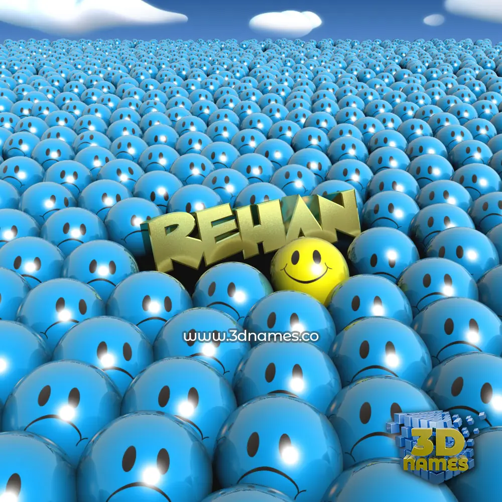 Special Smileys 3D Name Wallpaper for "rehan" | Custom Wallpaper | 3D Names