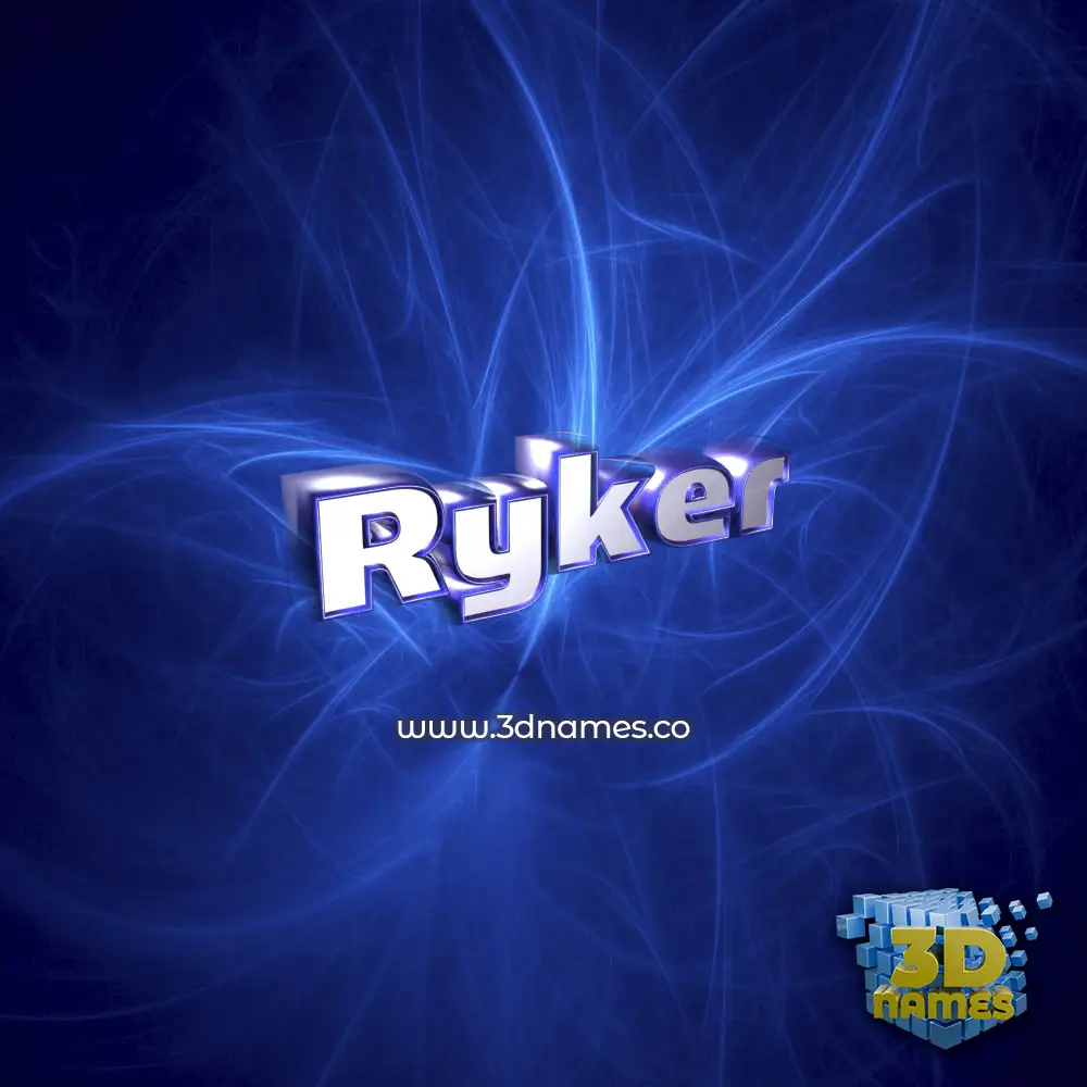 Plasma 3D Name Wallpaper for "ryker" | Custom Wallpaper | 3D Names