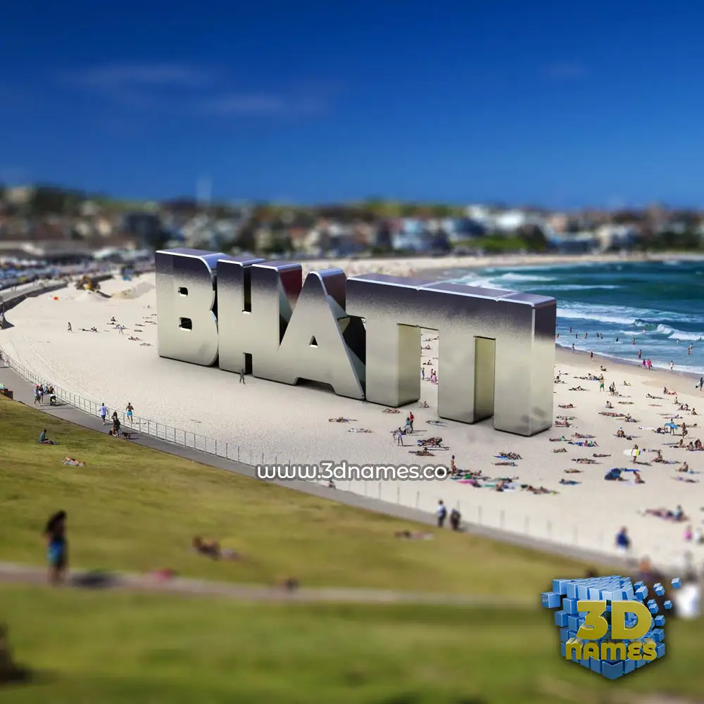 Bondi Beach 3D Name Wallpaper for "bhatti" | Custom Wallpaper | 3D Names