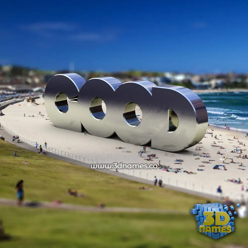 Bondi Beach 3D Name Wallpaper for "good" | Custom Wallpaper | 3D Names