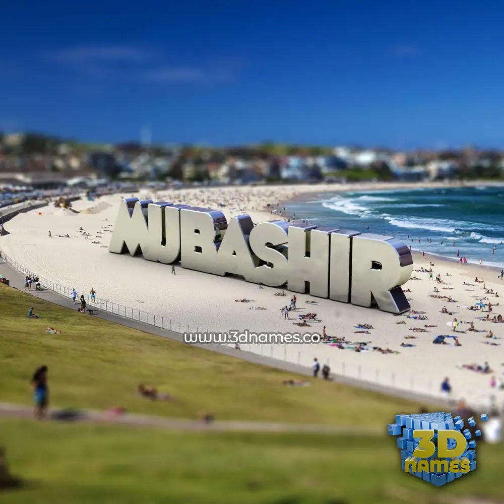 Bondi Beach 3D Name Wallpaper for "mubashir" | Custom Wallpaper | 3D Names