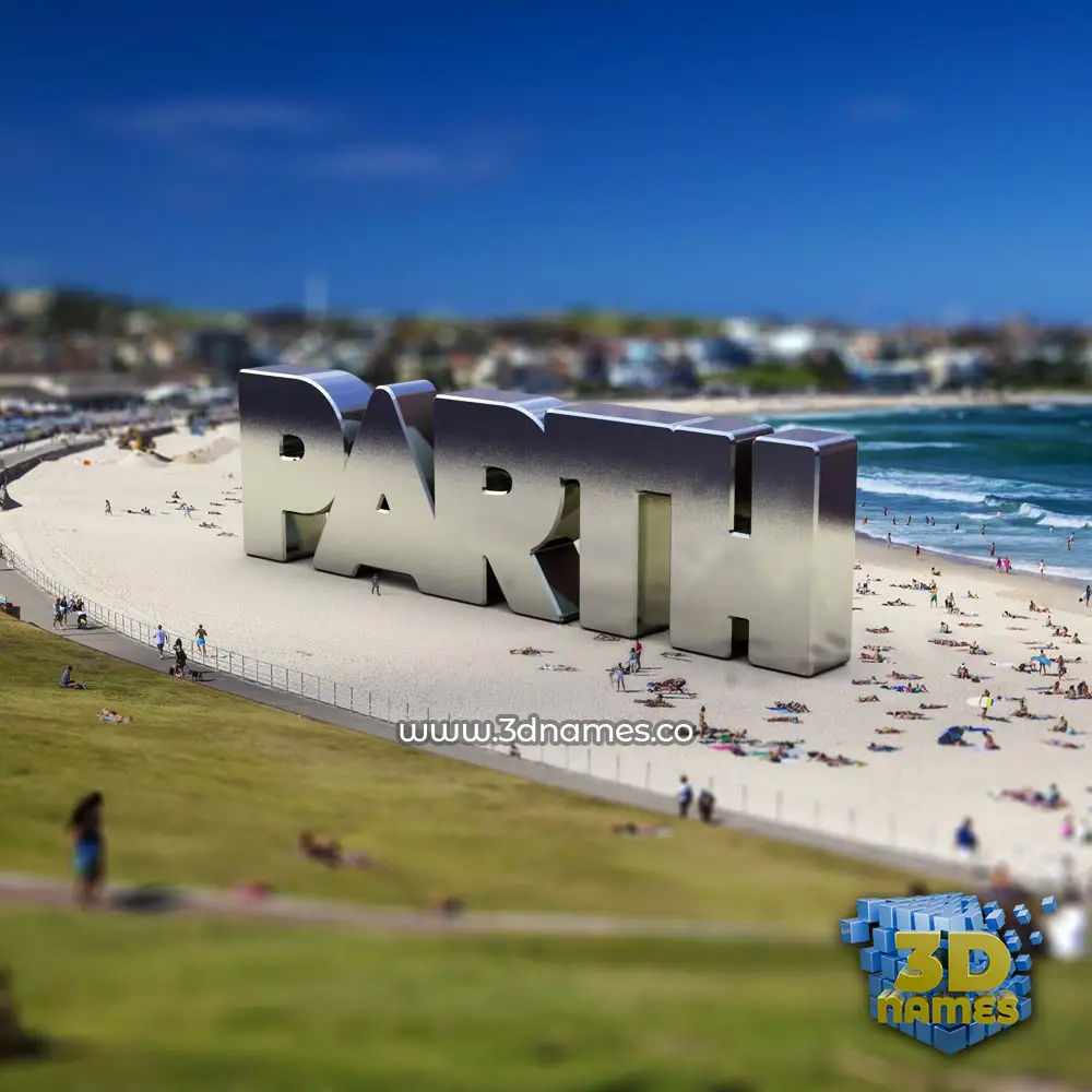 Bondi Beach 3D Name Wallpaper for "parth" | Custom Wallpaper | 3D Names