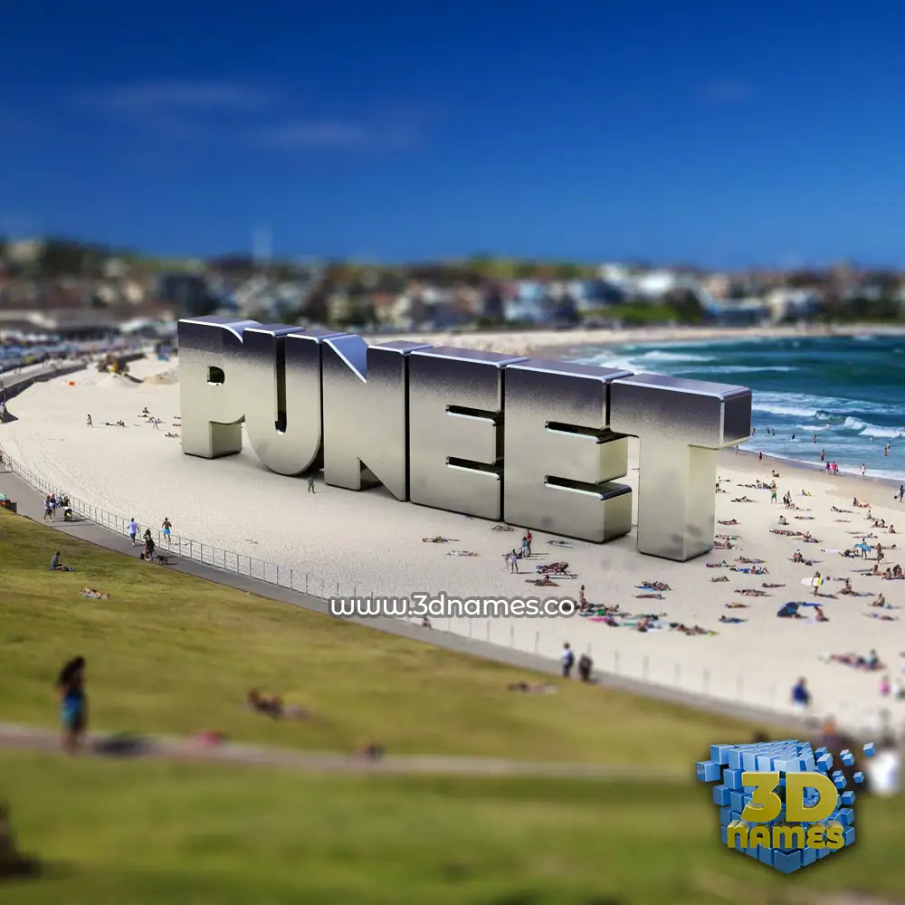 Bondi Beach 3D Name Wallpaper for "puneet" | Custom Wallpaper | 3D Names
