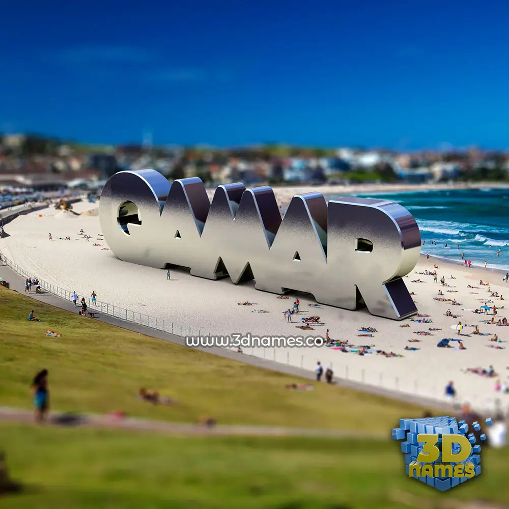 Bondi Beach 3D Name Wallpaper for "qamar" | Custom Wallpaper | 3D Names