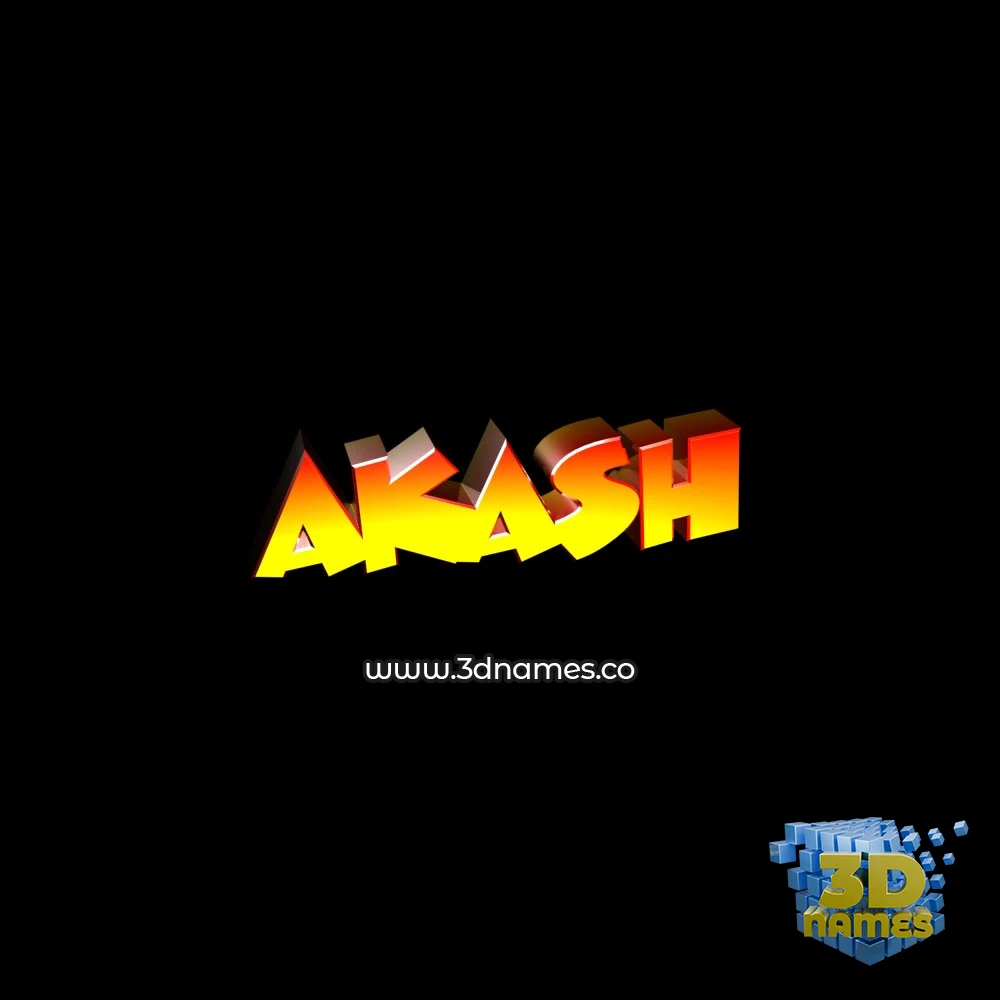 Black Background 3D Name Wallpaper for "akash" | Custom Wallpaper | 3D ...