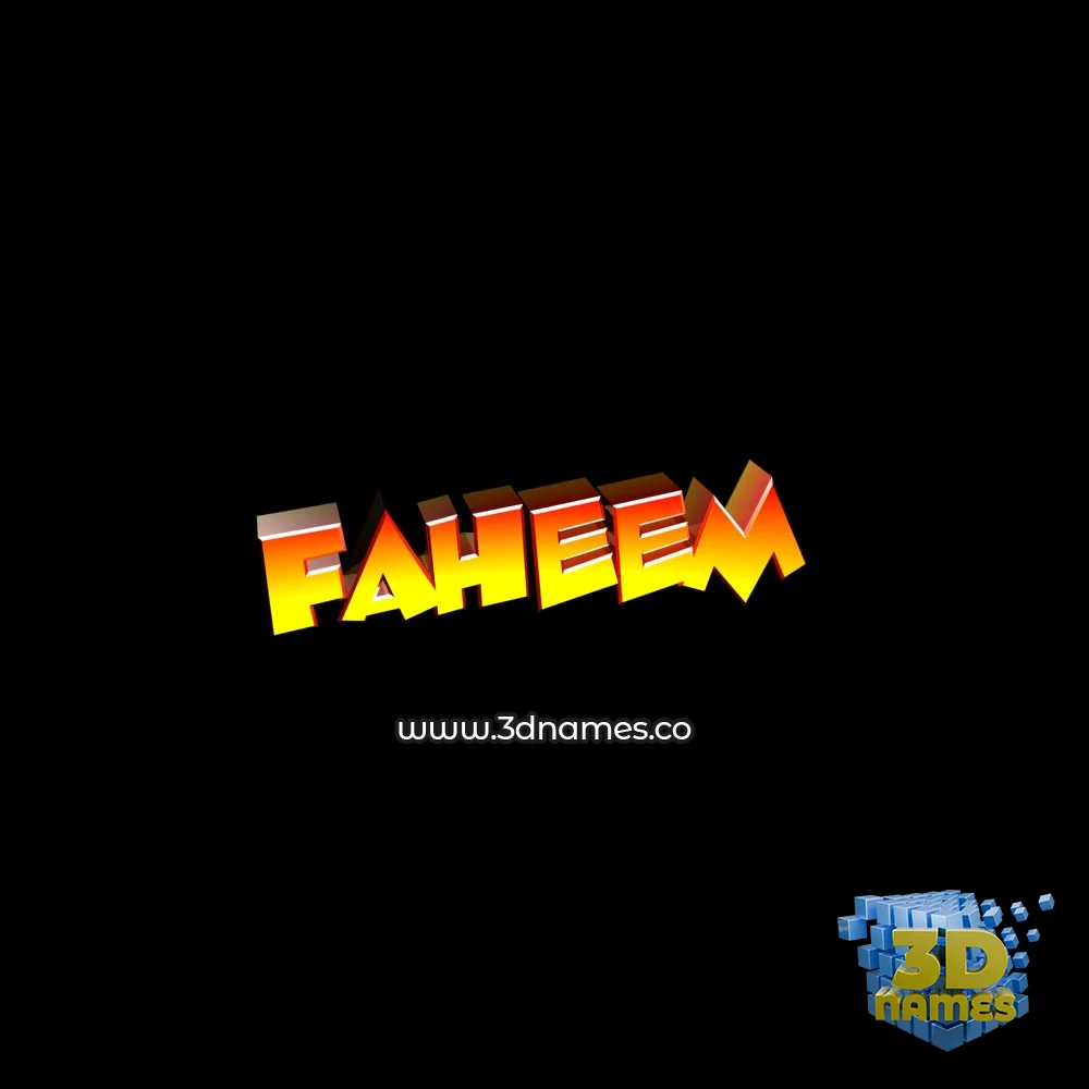 Black Background 3D Name Wallpaper for "faheem" | Custom Wallpaper | 3D ...
