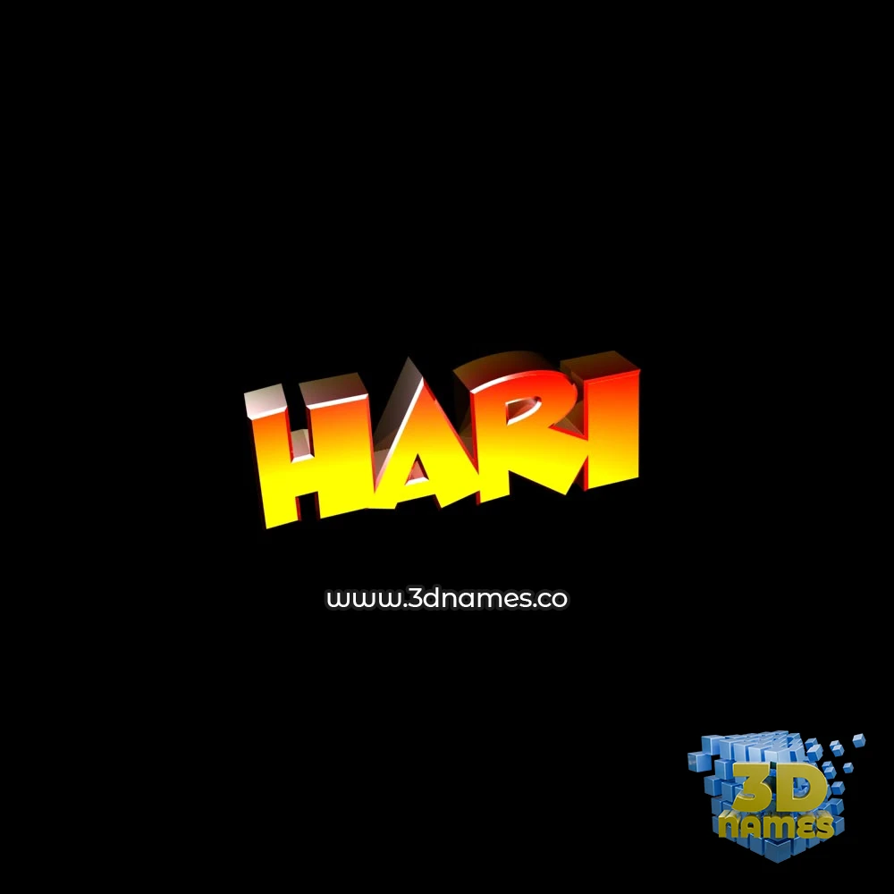 Black Background 3D Name Wallpaper for "hari" | Custom Wallpaper | 3D Names