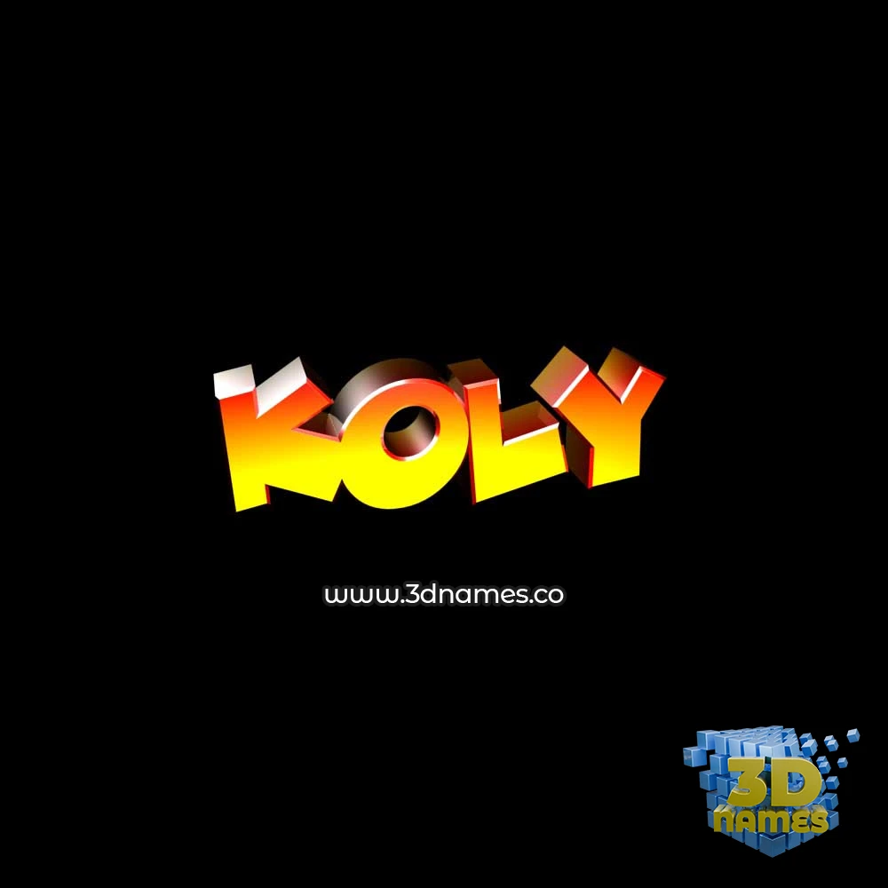 Black Background 3D Name Wallpaper for "koly" | Custom Wallpaper | 3D Names