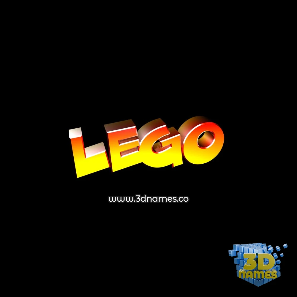 Preview of Black Background 3D name for "LEGO"