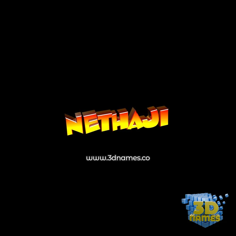 Black Background 3D Name Wallpaper for "nethaji" | Custom Wallpaper ...