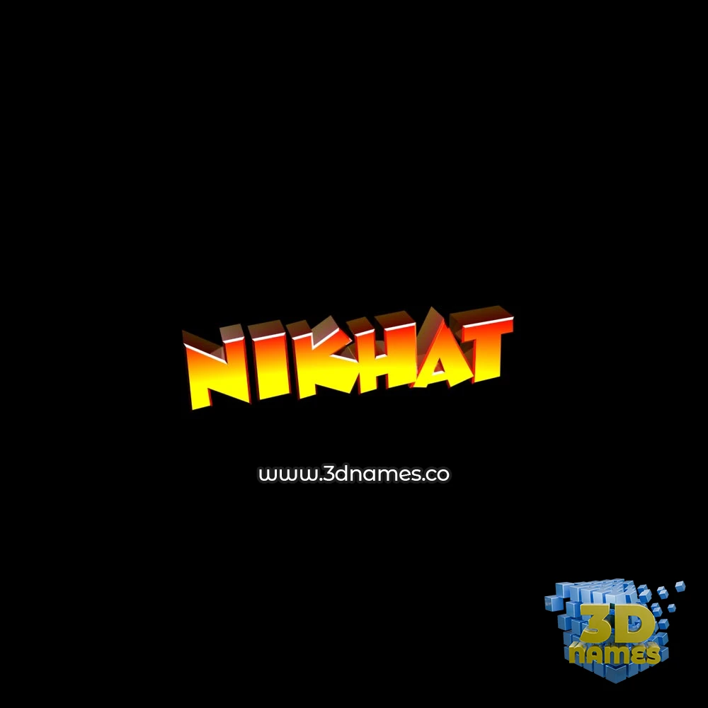 Black Background 3D Name Wallpaper for "nikhat" | Custom Wallpaper | 3D ...