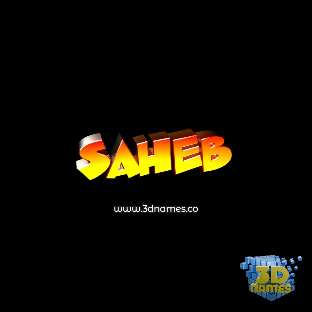 Black Background 3D Name Wallpaper for "saheb" | Custom Wallpaper | 3D ...