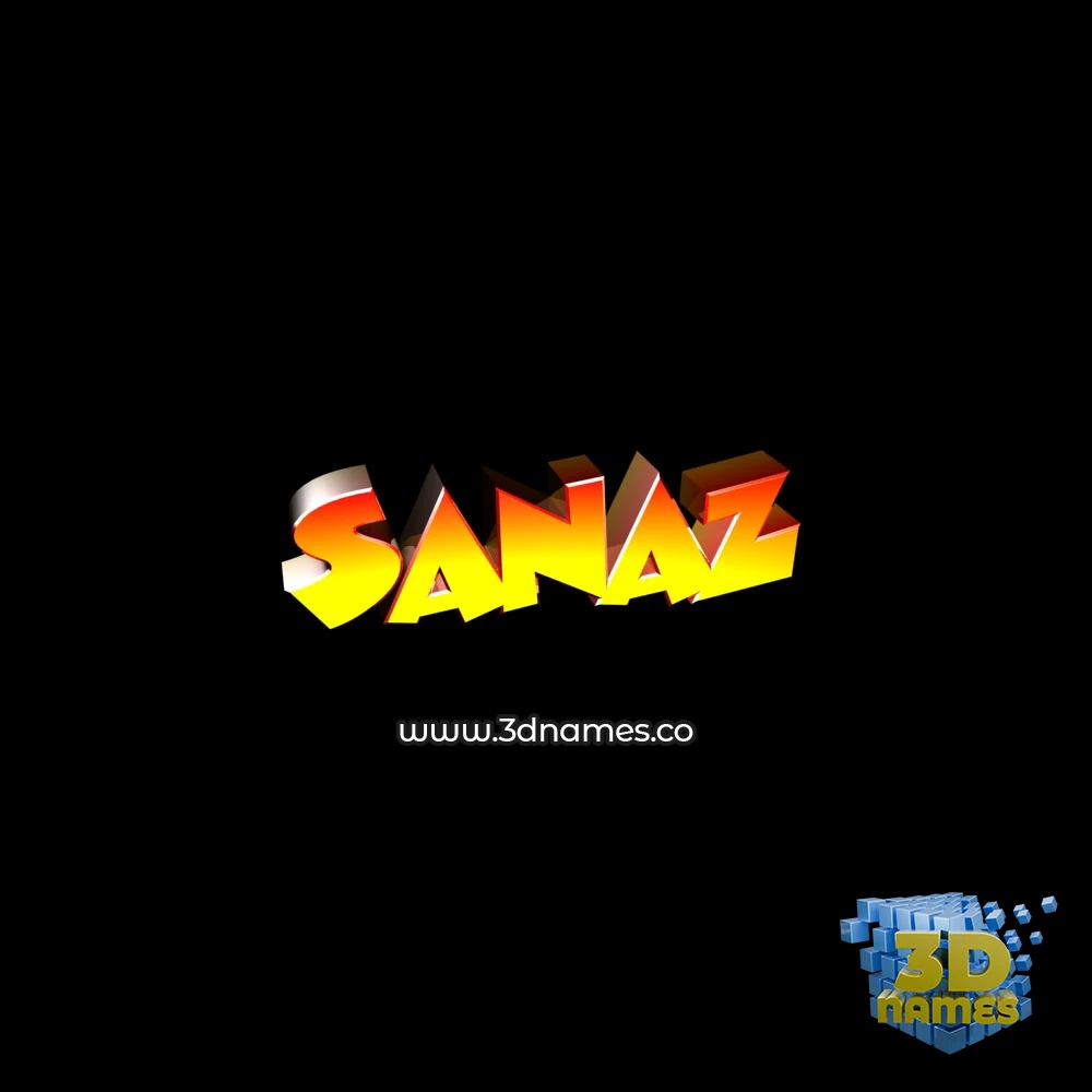 Black Background 3D Name Wallpaper for "sanaz" | Custom Wallpaper | 3D Names
