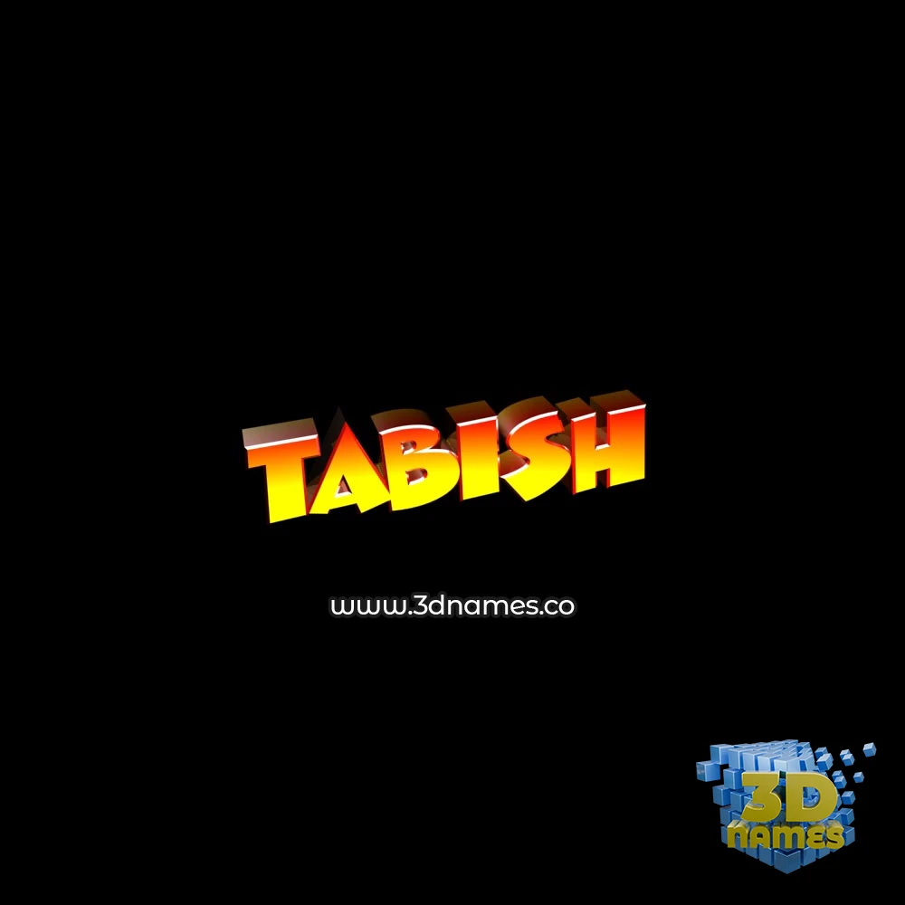 Black Background 3D Name Wallpaper for "tabish" | Custom Wallpaper | 3D Names