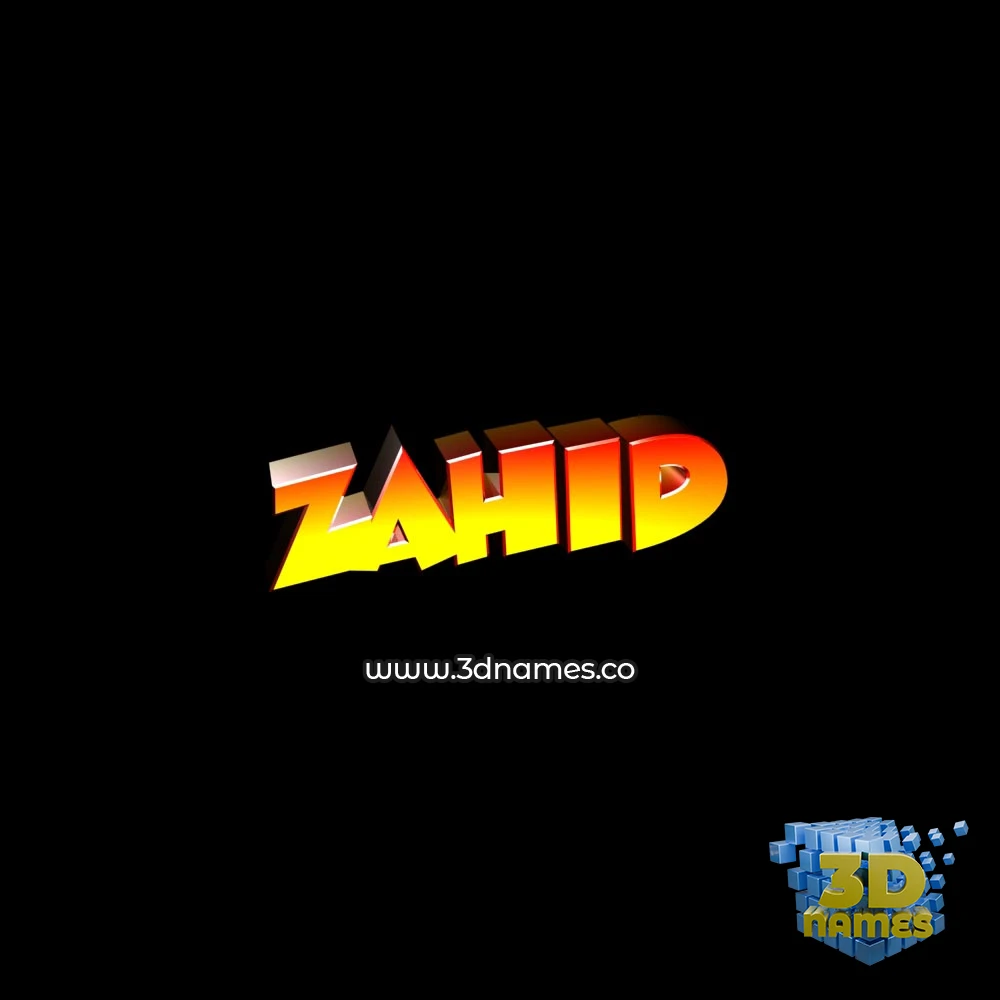 Preview Black Background name for "zahid"