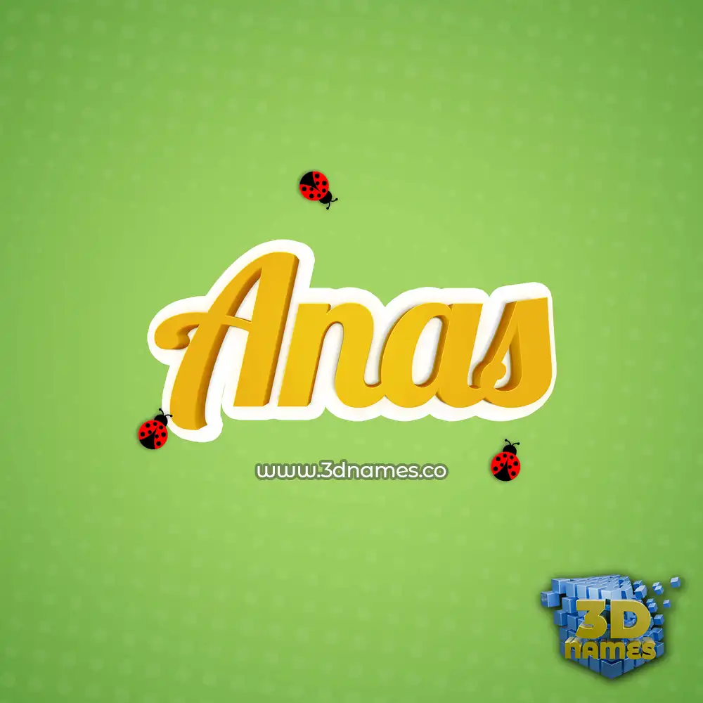 Ladybugs 3D Name Wallpaper for "anas" | Custom Wallpaper | 3D Names