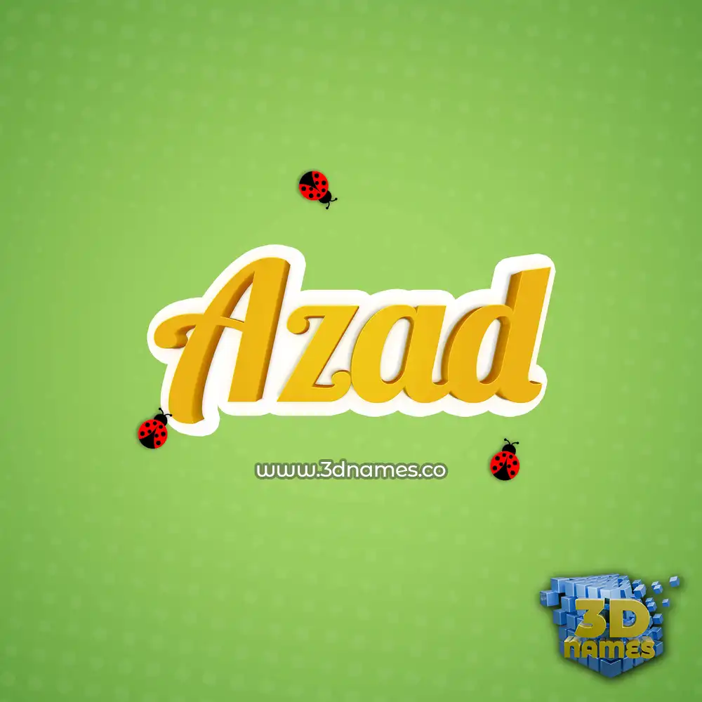 Ladybugs 3D Name Wallpaper for "azad" | Custom Wallpaper | 3D Names