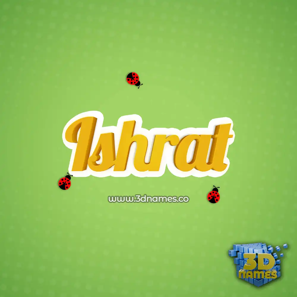 Ladybugs 3D Name Wallpaper for "ishrat" | Custom Wallpaper | 3D Names