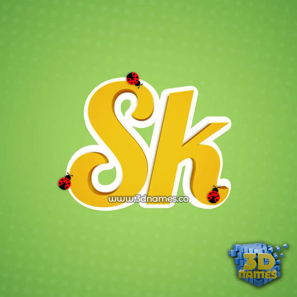 Ladybugs 3D Name Wallpaper for "sk" | Custom Wallpaper | 3D Names