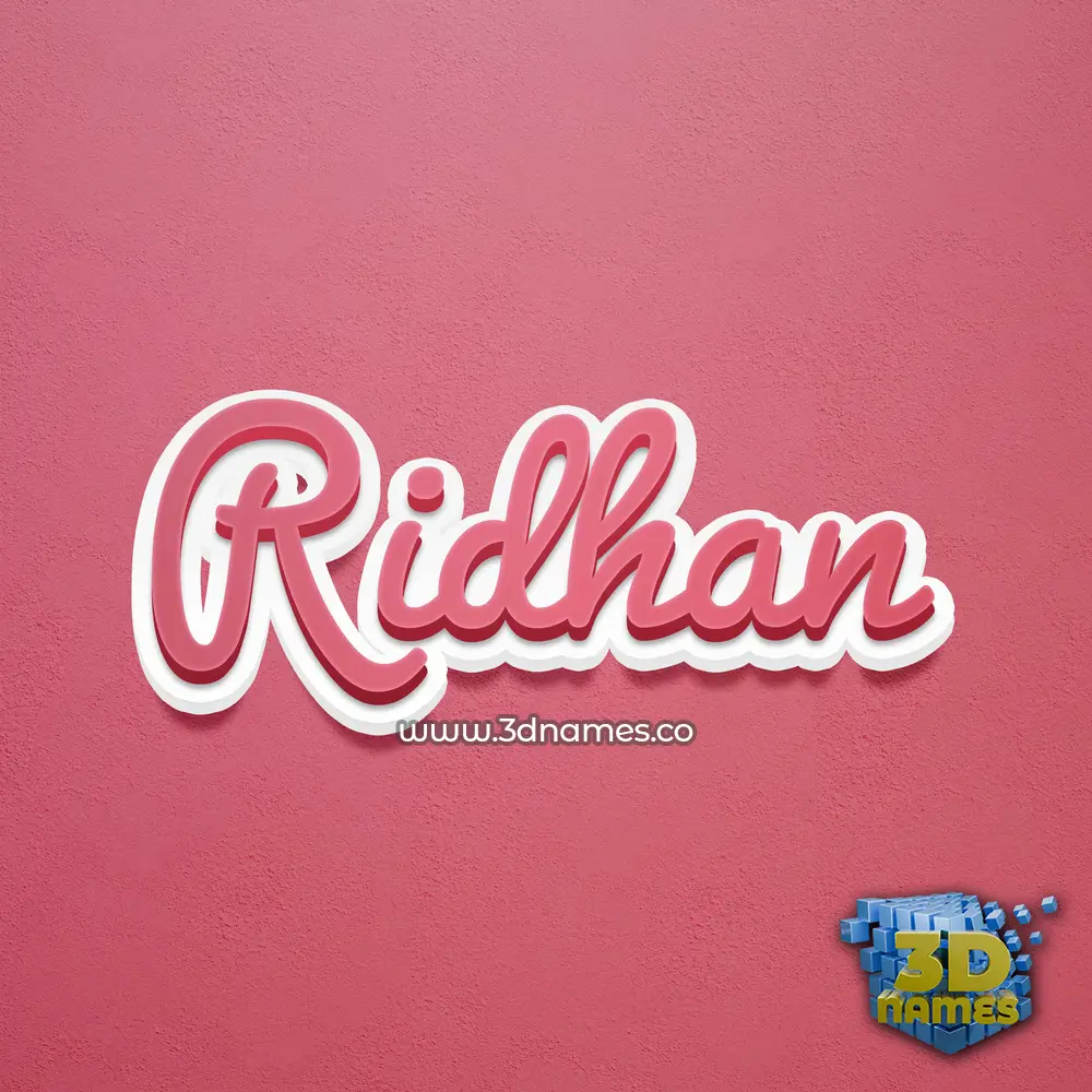 Red Scribble 3D Name Wallpaper for "ridhan" | Custom Wallpaper | 3D Names