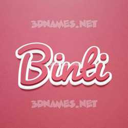 12 3D Names for "binti"