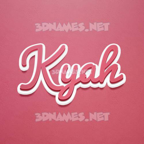 Preview of Red Scribble 3D name for "kyah"