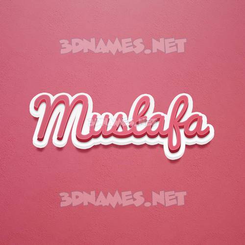 Preview of Red Scribble 3D name for "mustafa"