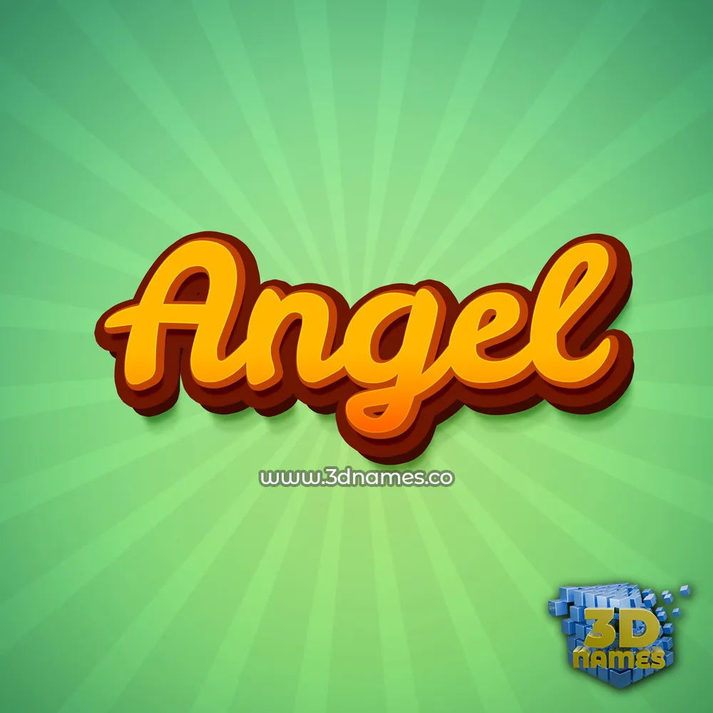 Green Rays 3D Name Wallpaper for "angel" | Custom Wallpaper | 3D Names