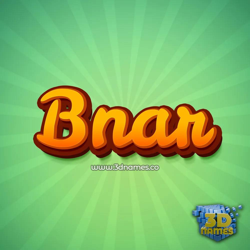 Green Rays 3D Name Wallpaper for "bnar" | Custom Wallpaper | 3D Names