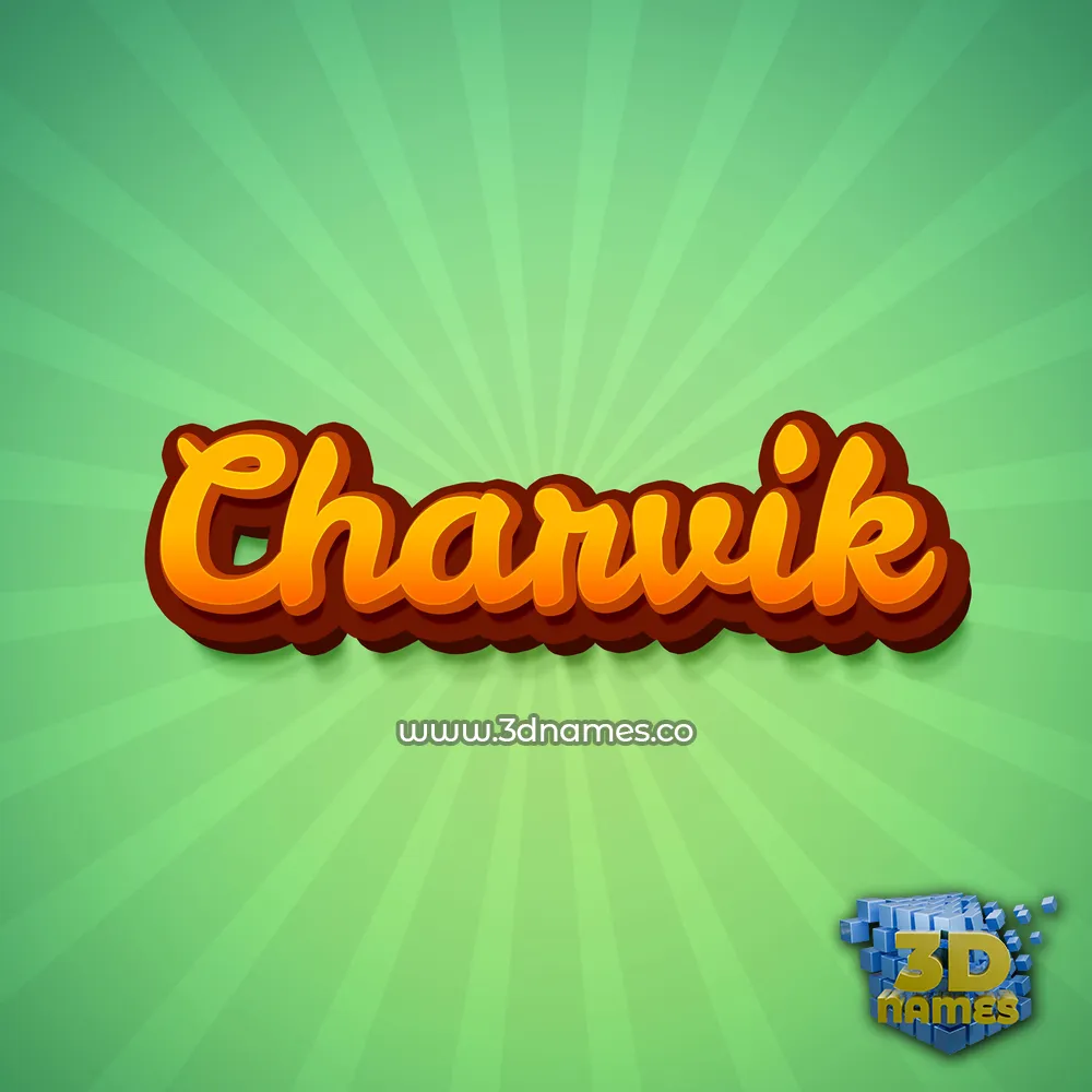 Green Rays 3D Name Wallpaper for "charvik" | Custom Wallpaper | 3D Names