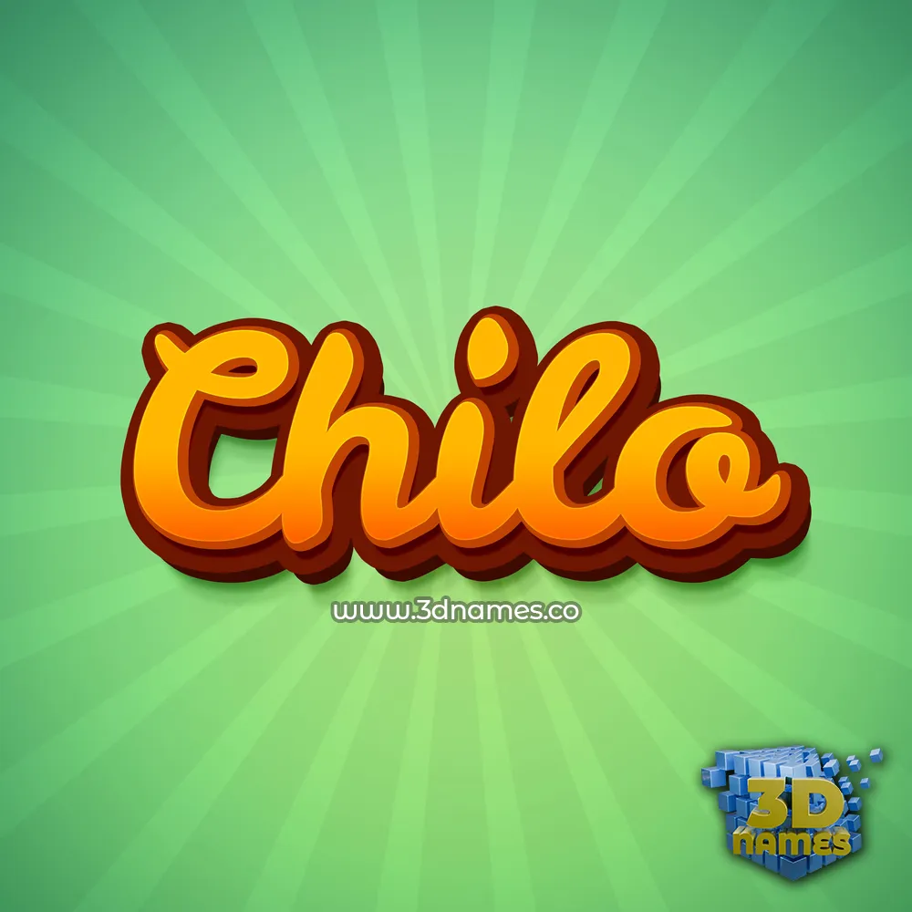 Green Rays 3D Name Wallpaper for "chilo" | Custom Wallpaper | 3D Names
