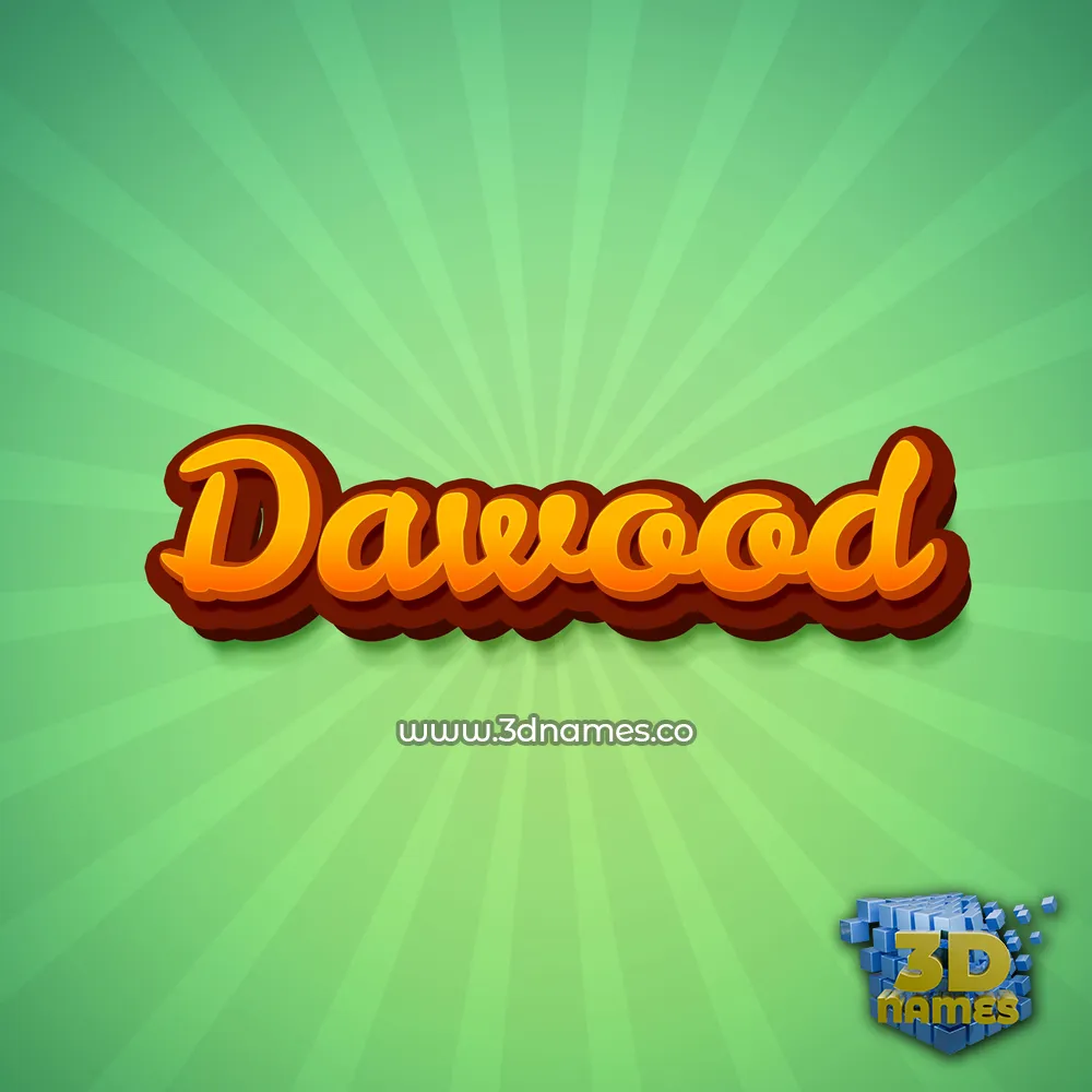 Green Rays 3D Name Wallpaper for "dawood" | Custom Wallpaper | 3D Names