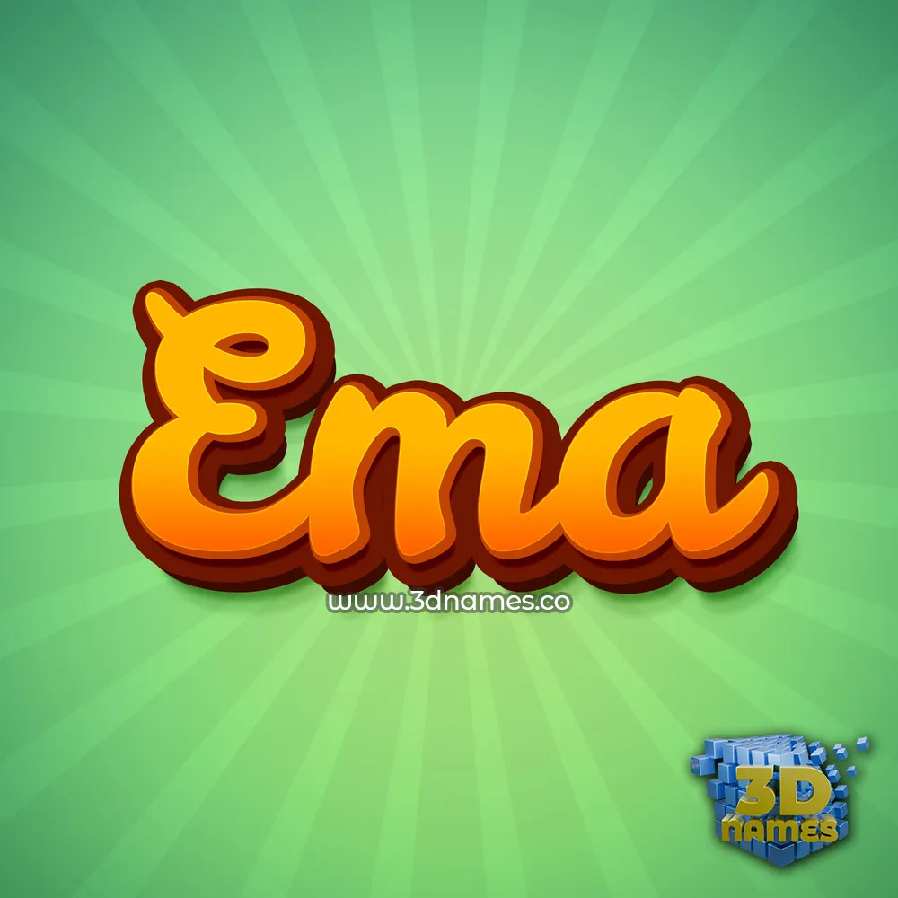 Green Rays 3D Name Wallpaper for "ema" | Custom Wallpaper | 3D Names