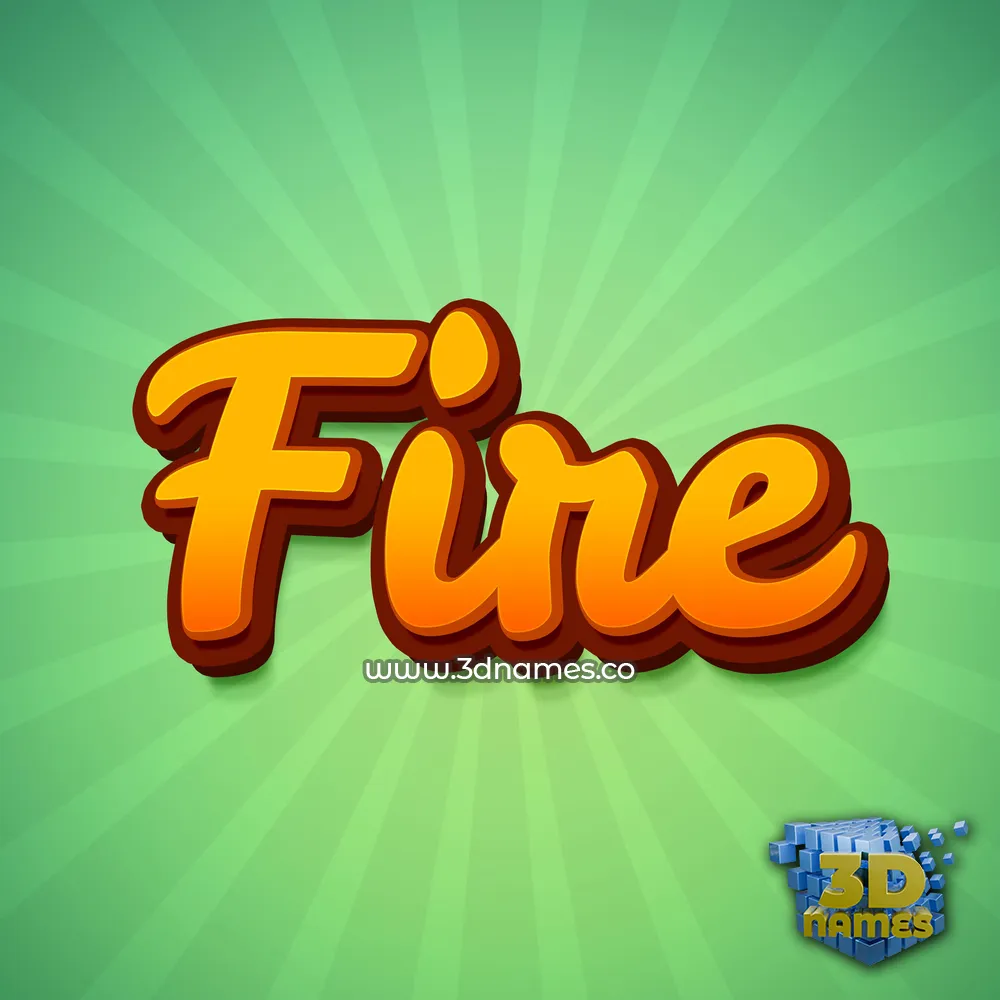 Green Rays 3D Name Wallpaper for "fire" | Custom Wallpaper | 3D Names