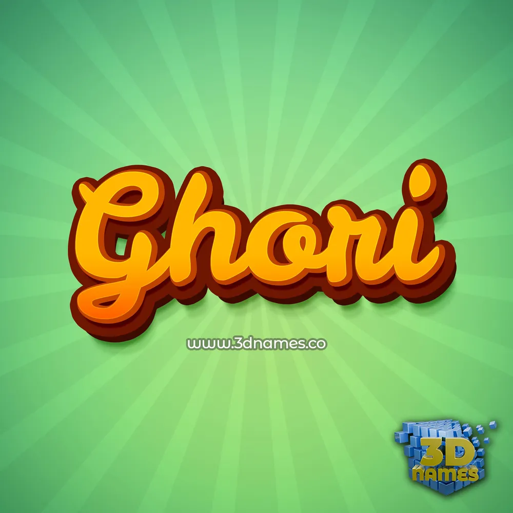 Green Rays 3D Name Wallpaper for "ghori" | Custom Wallpaper | 3D Names