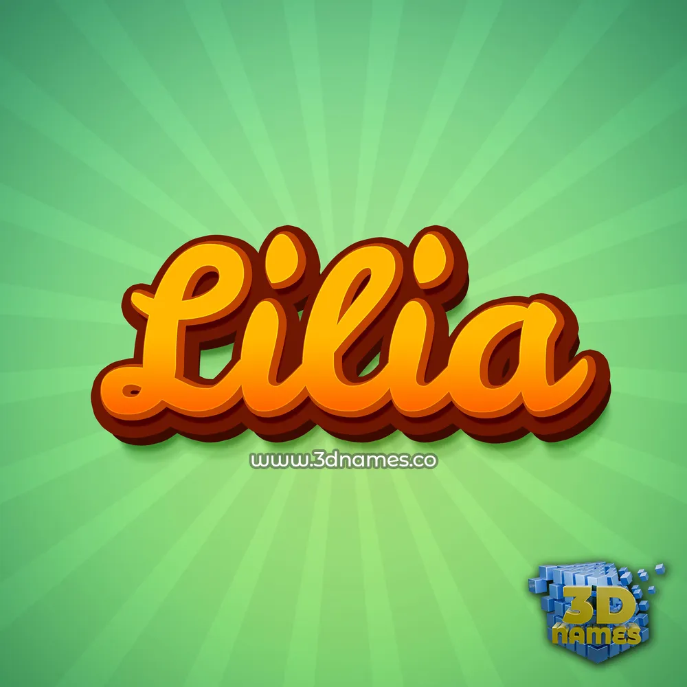 Green Rays 3D Name Wallpaper for "lilia" | Custom Wallpaper | 3D Names