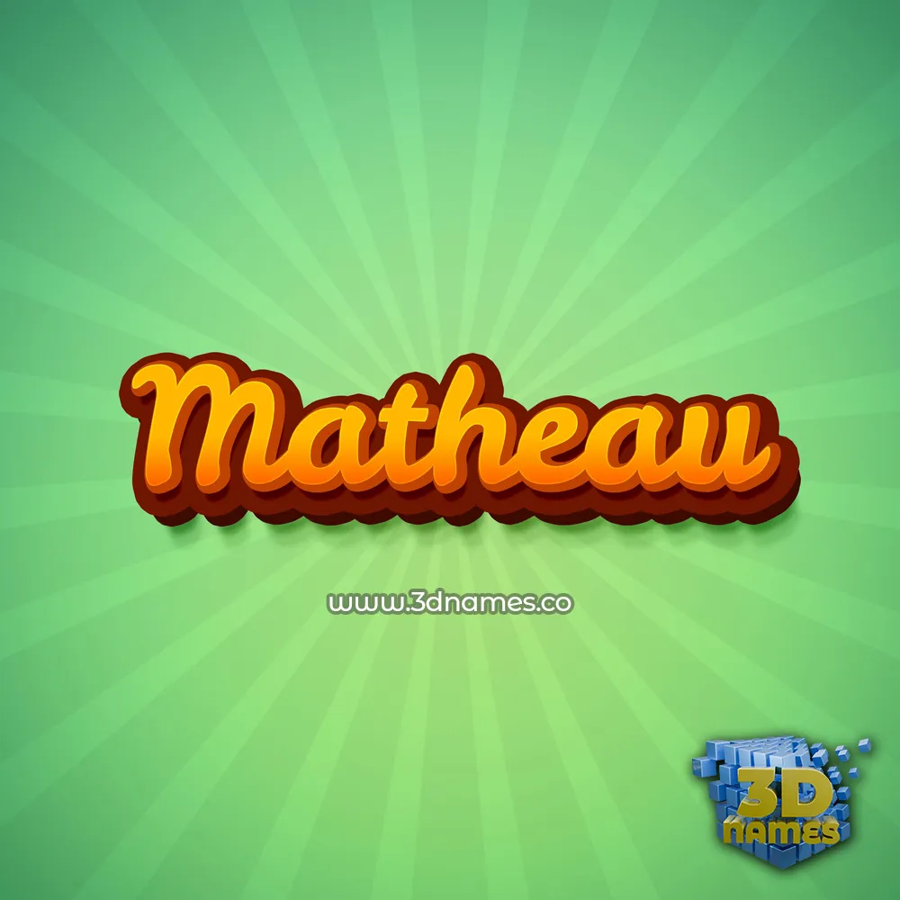 Green Rays 3D Name Wallpaper for "matheau" | Custom Wallpaper | 3D Names