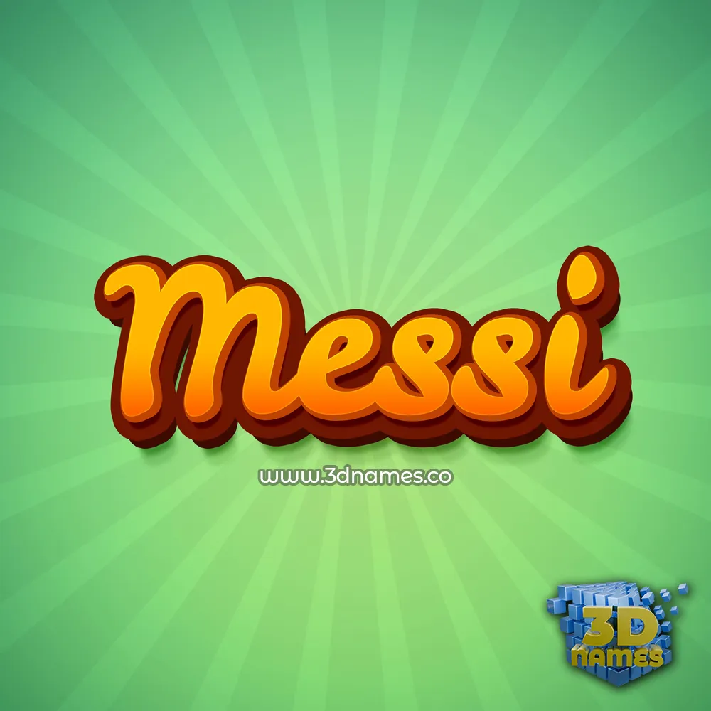 Green Rays 3D Name Wallpaper for "messi" | Custom Wallpaper | 3D Names