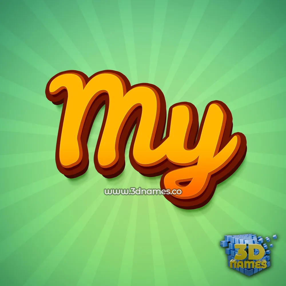 Green Rays 3D Name Wallpaper for "my" | Custom Wallpaper | 3D Names