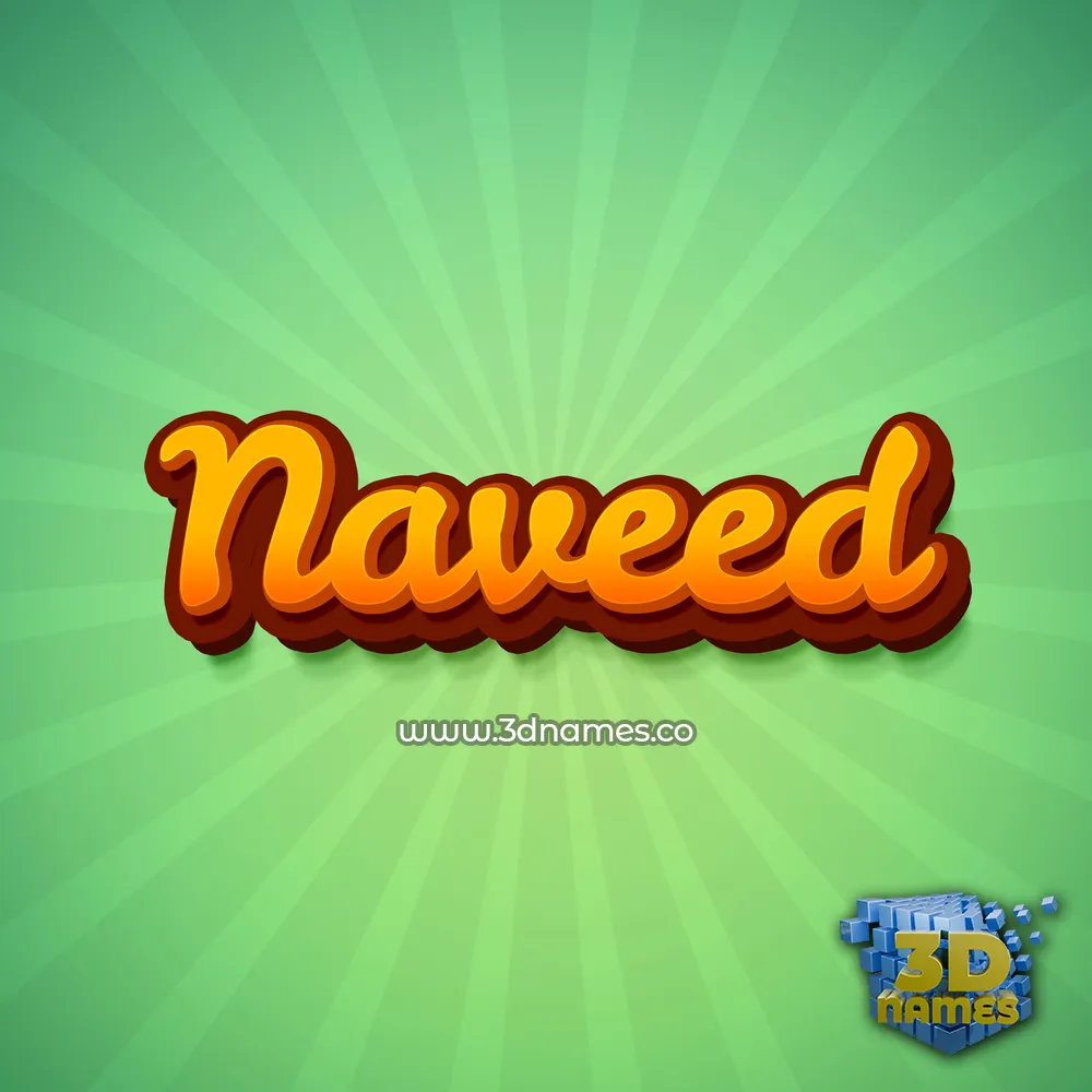 Green Rays 3D Name Wallpaper for "naveed" | Custom Wallpaper | 3D Names