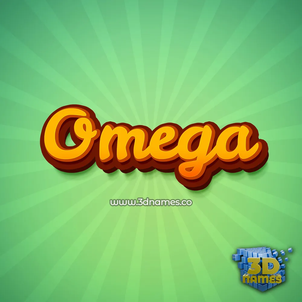 Green Rays 3D Name Wallpaper for "omega" | Custom Wallpaper | 3D Names