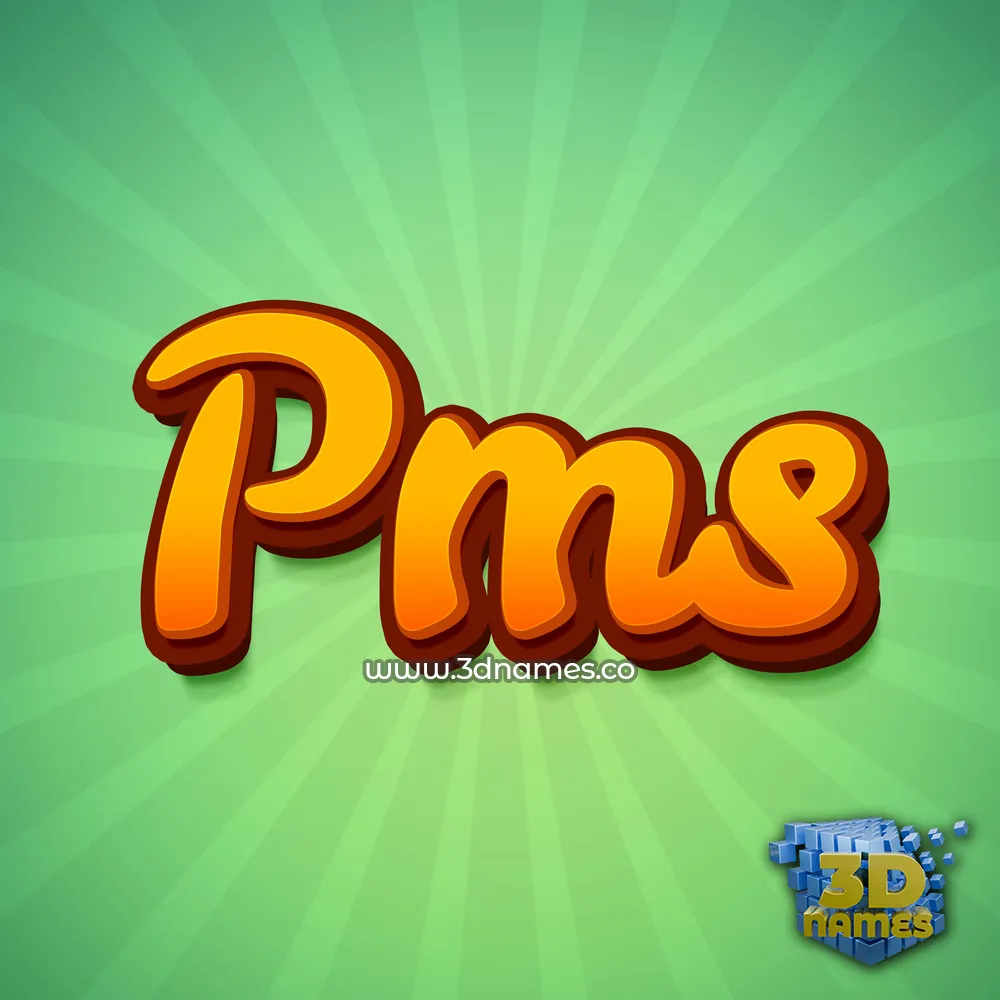 Green Rays 3D Name Wallpaper for "pms" | Custom Wallpaper | 3D Names