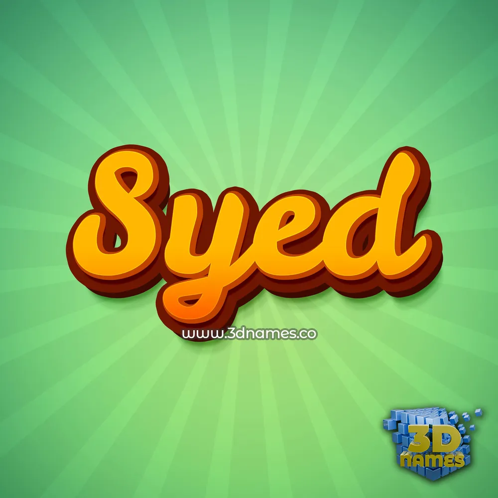 Green Rays 3D Name Wallpaper for "syed" | Custom Wallpaper | 3D Names
