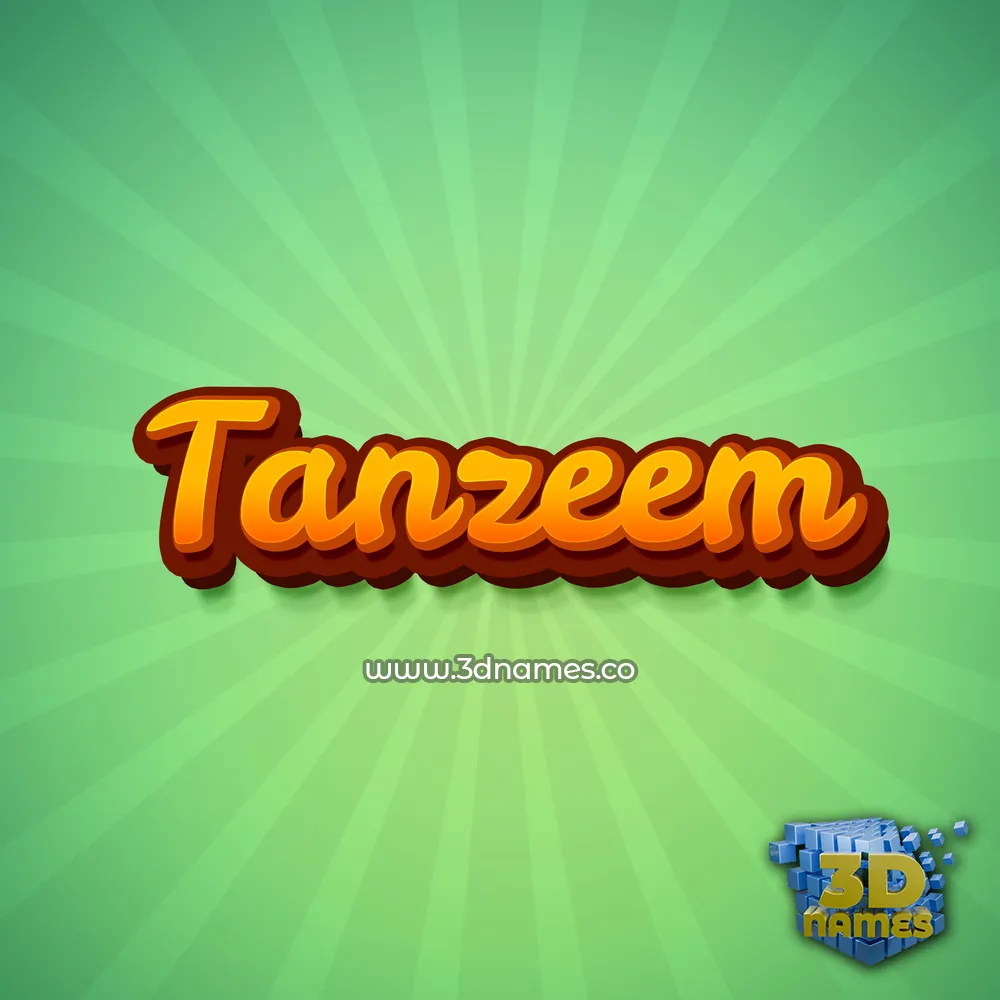 Green Rays 3D Name Wallpaper for "tanzeem" | Custom Wallpaper | 3D Names