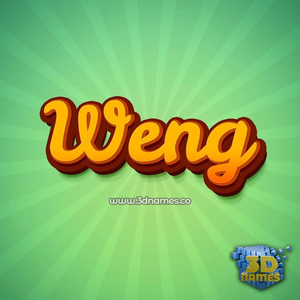 Green Rays 3D Name Wallpaper for "weng" | Custom Wallpaper | 3D Names