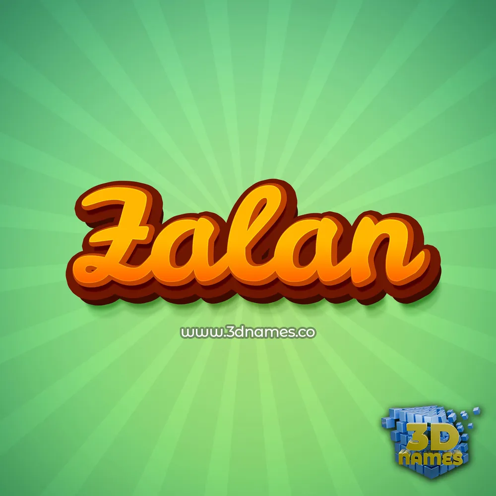 Green Rays 3D Name Wallpaper for "zalan" | Custom Wallpaper | 3D Names