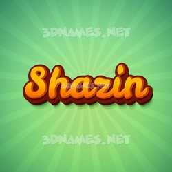 10 3D Names for "shazin"